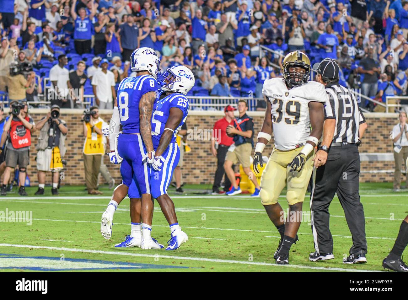 DURHAM, NC - AUGUST 31: Duke Blue Devils wide receiver Aaron Young (8 ...