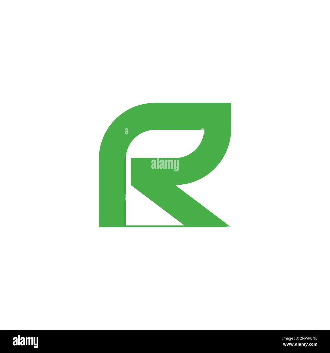 letter r leaf simple geometric line logo vector Stock Vector Image ...