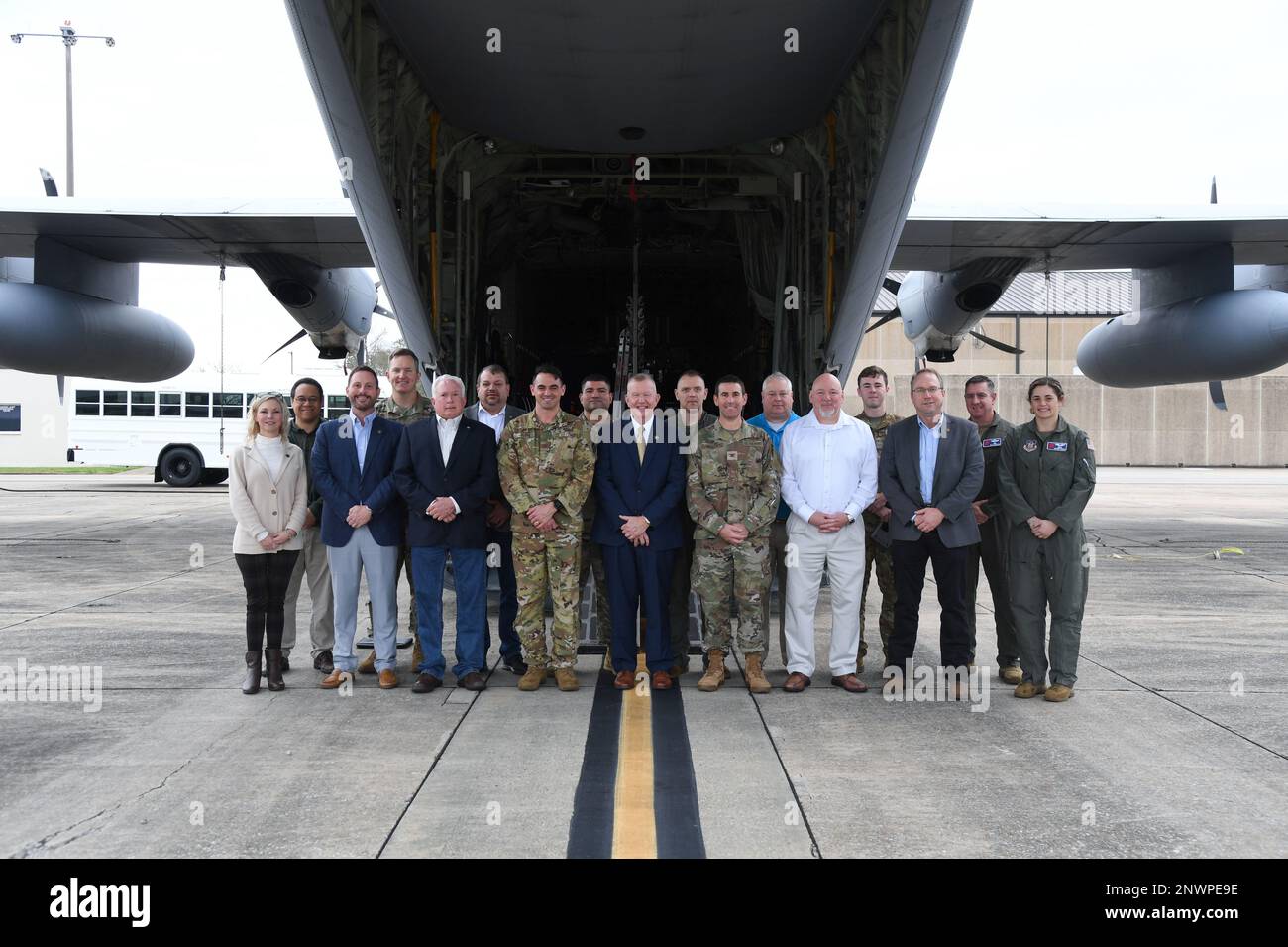 Keesler leadership poses for a group photo with Congressman Mike Ezell ...