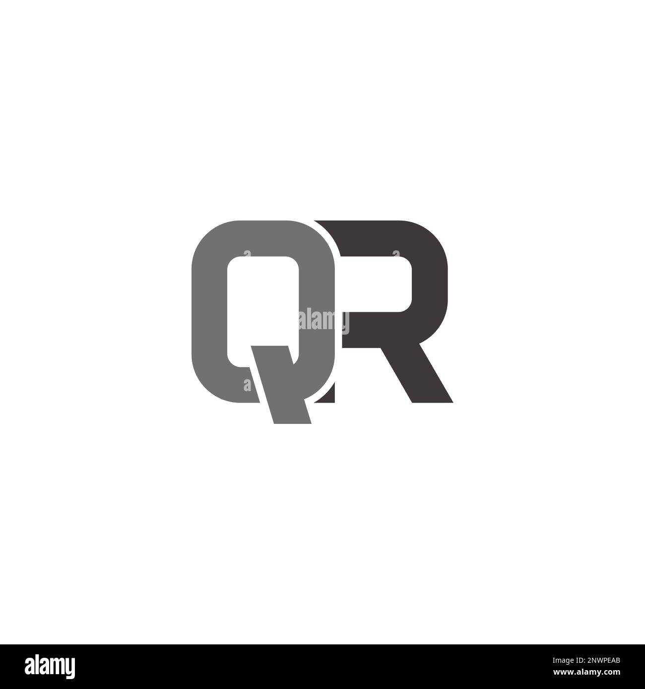 letter qr simple linked shadow logo vector Stock Vector Image & Art - Alamy