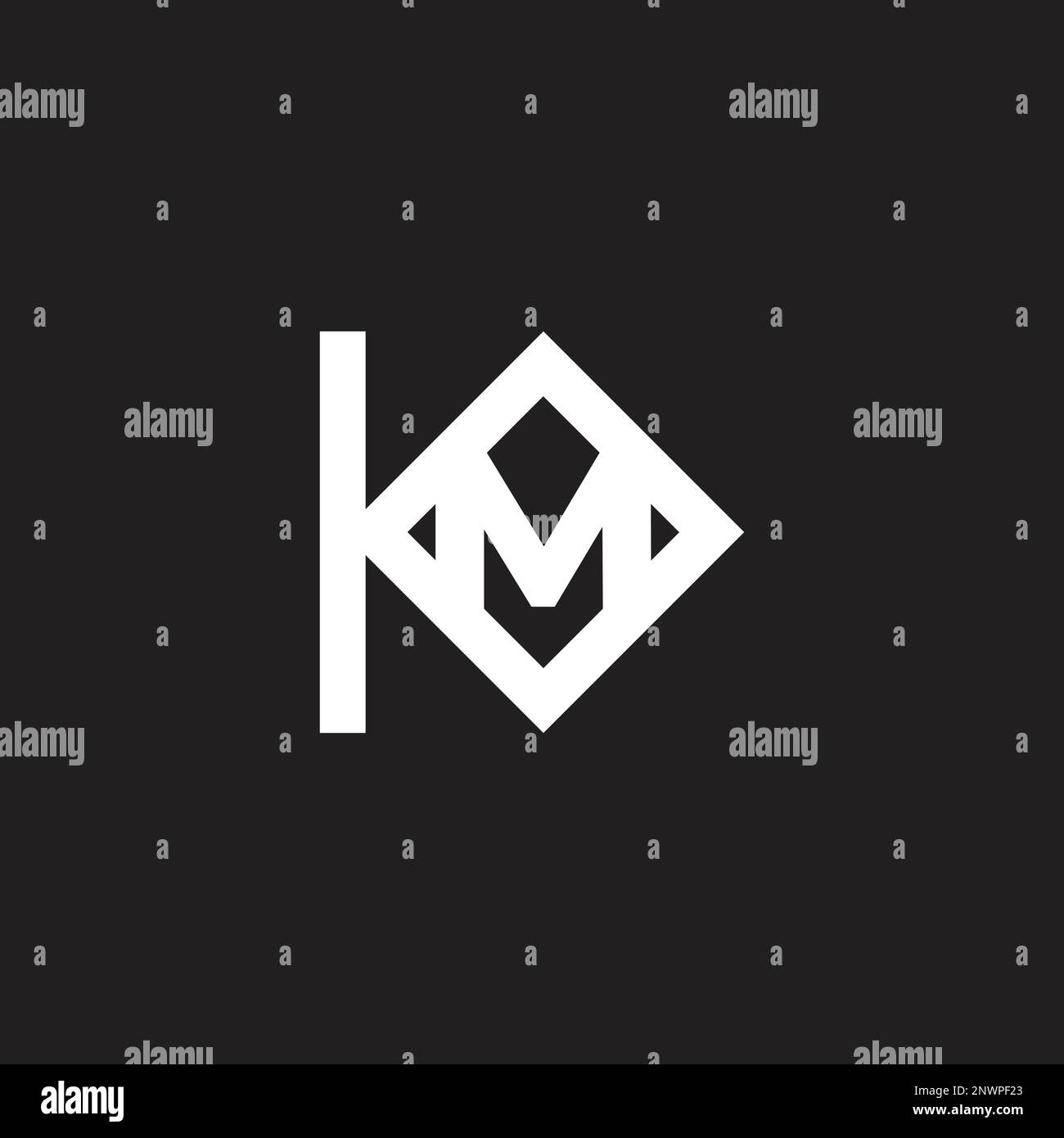 letter km linked geometric line logo vector Stock Vector Image & Art ...