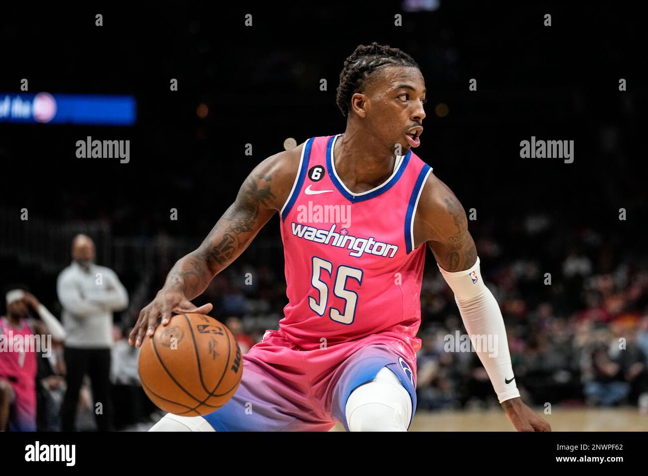 Washington Wizards guard Delon Wright (55) is shown against the Atlanta ...