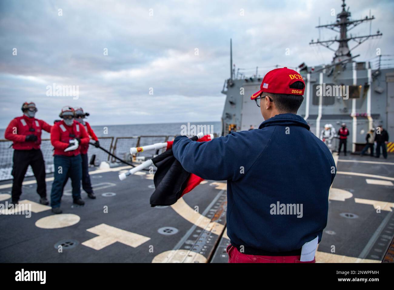 Flight deck firefighting drill hi-res stock photography and images - Alamy