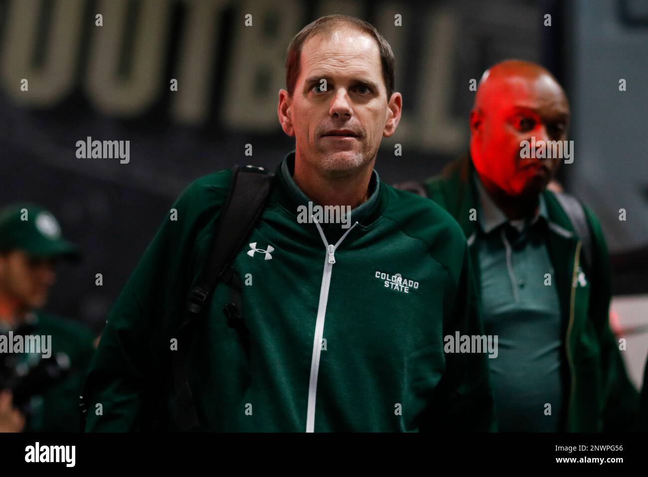 Colorado State University Rams head coach Mike Bobo walks to the locker ...