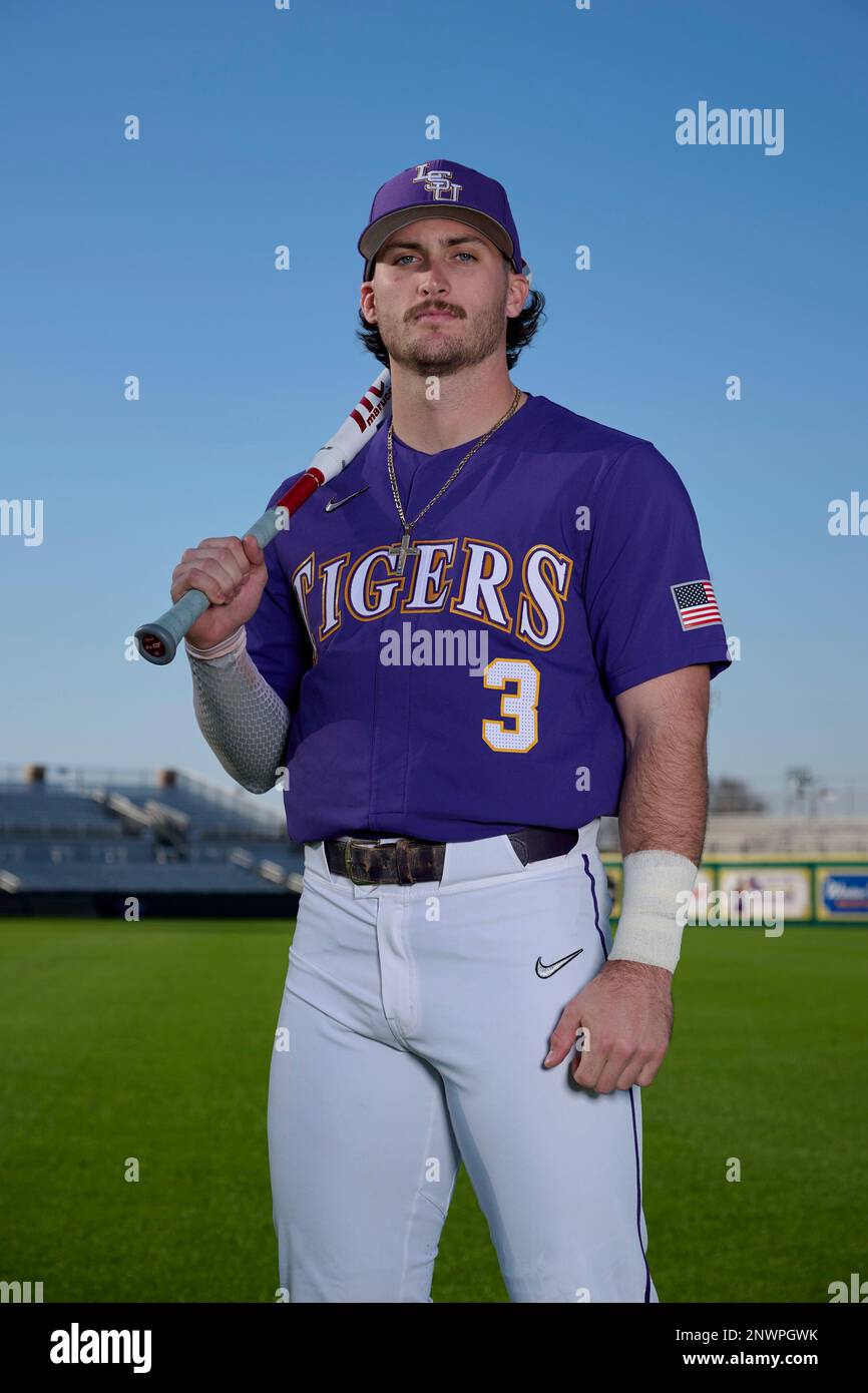 LSU Tigers Dylan Crews (3) poses for a photo on January 12, 2023 at ...