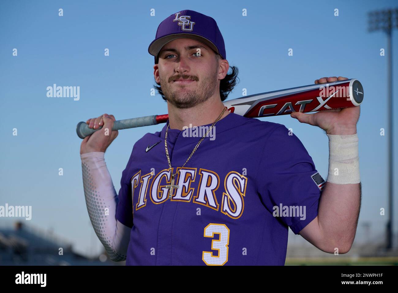 LSU Tigers Dylan Crews (3) poses for a photo on January 12, 2023 at ...