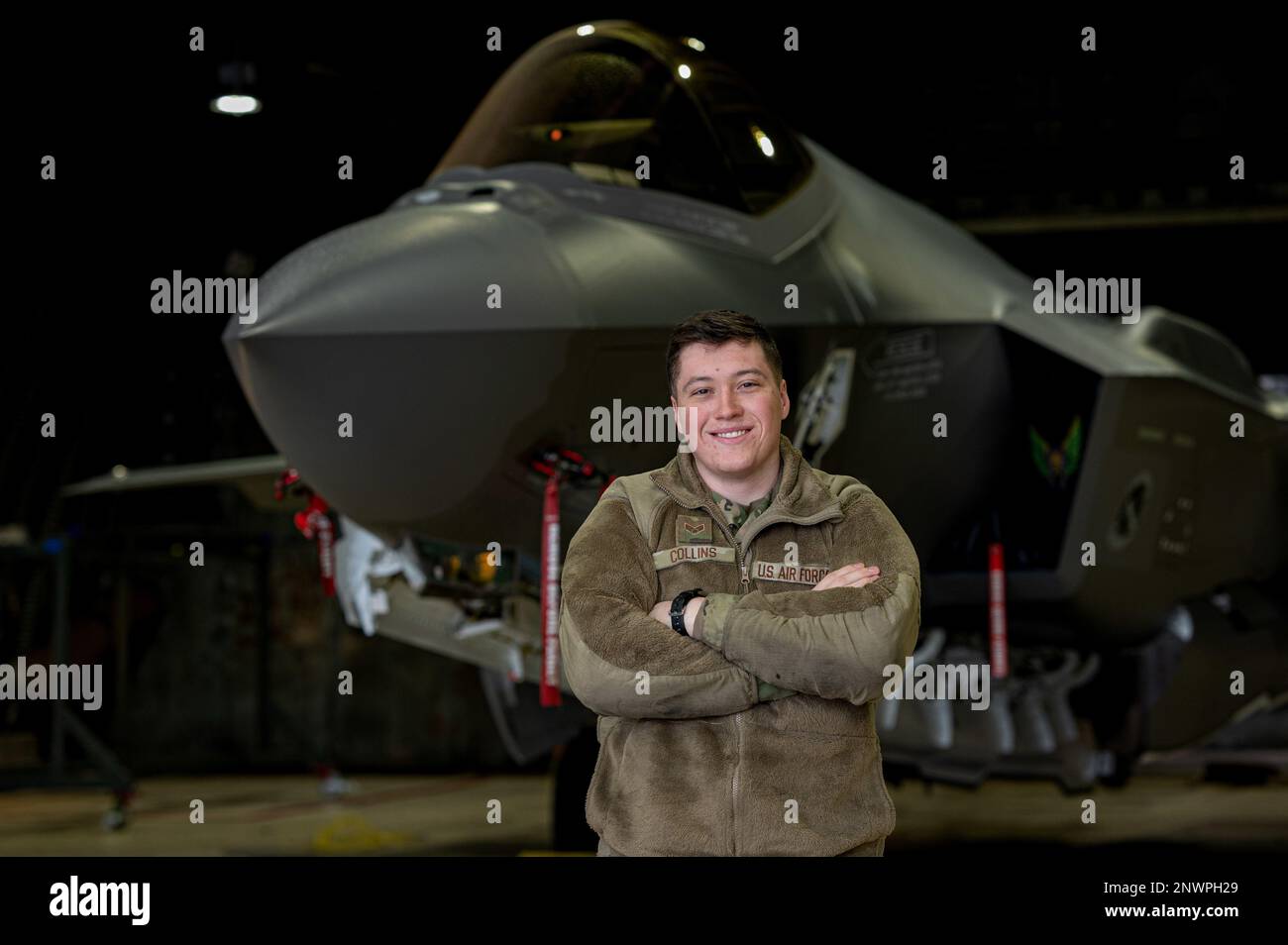 U.S. Air Force Senior Airman Robert Collins, 495th Aircraft Maintenance ...