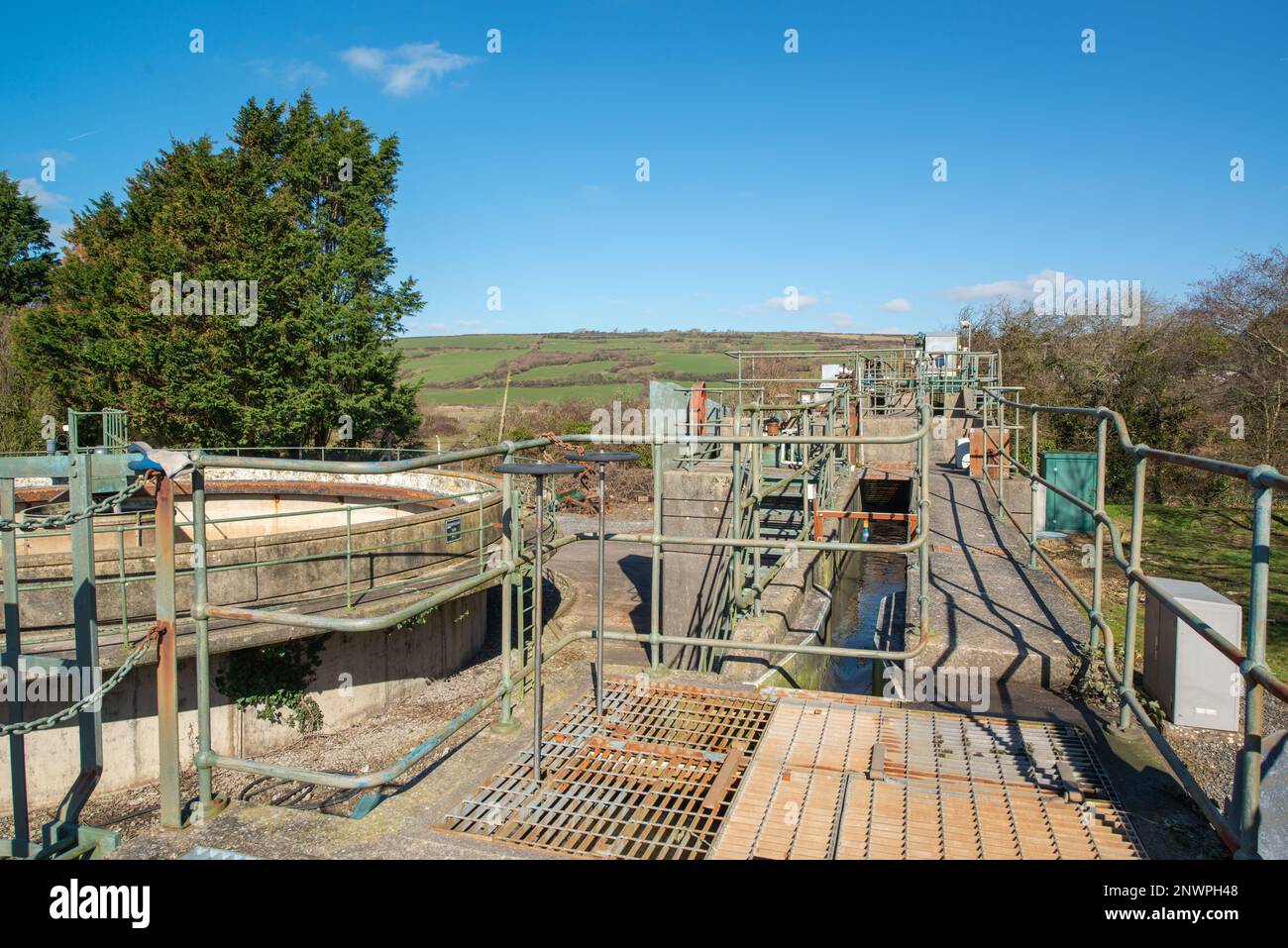 Raw sewage entering sewage treatment works Stock Photo - Alamy