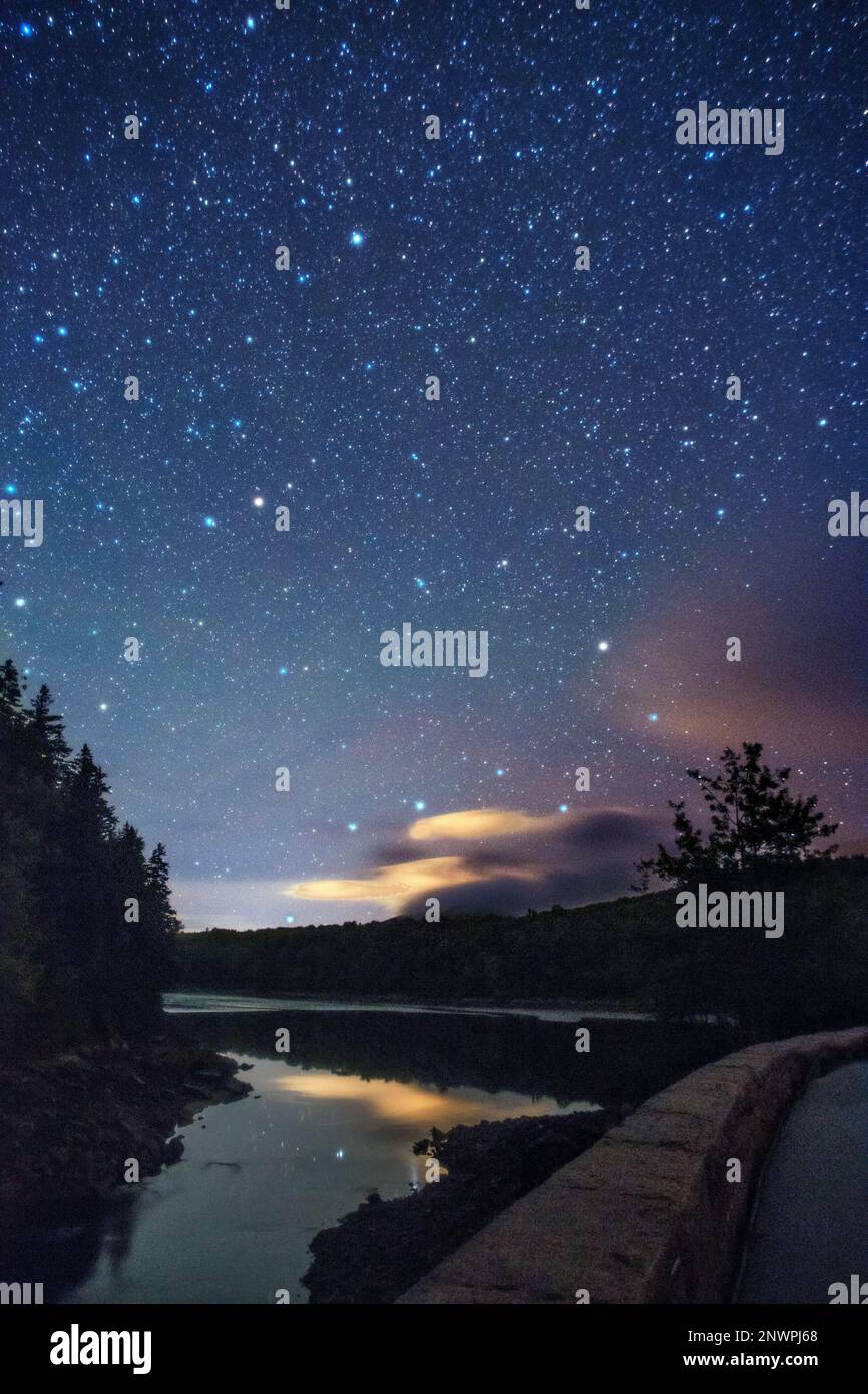 Night sky over Acadia National Park, Maine, USA Stock Photo - Alamy