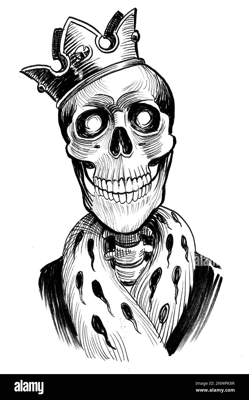 Skull crown in black Cut Out Stock Images & Pictures - Alamy