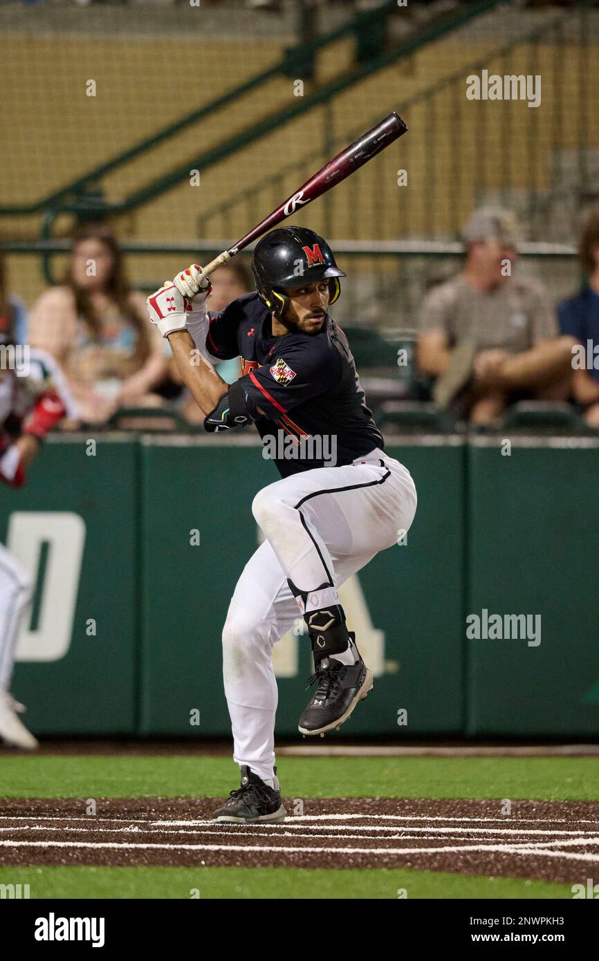 Maryland Terrapins Elijah Lambros (11) bats during an NCAA baseball ...