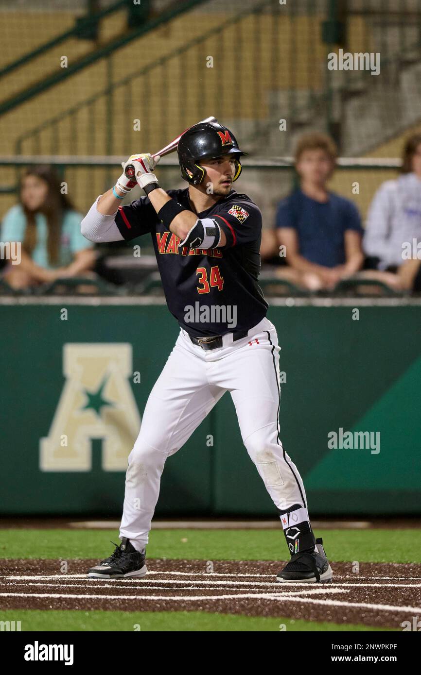 Maryland Terrapins Nick Lorusso (34) bats during an NCAA baseball game against the USF Bulls on ...