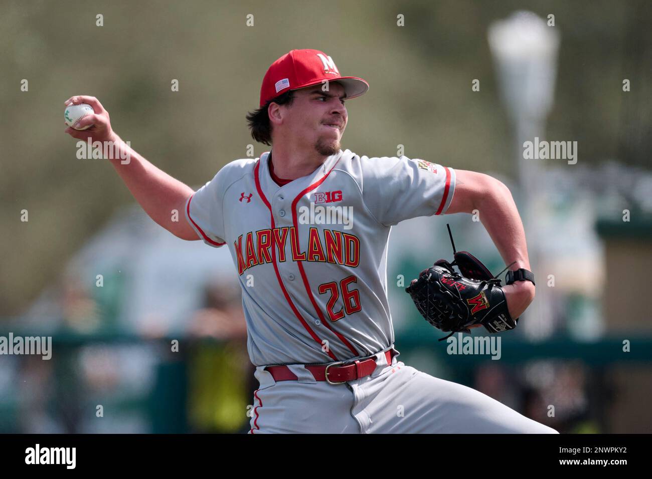 Maryland Terrapins pitcher Nate Haberthier (26) during an NCAA baseball ...