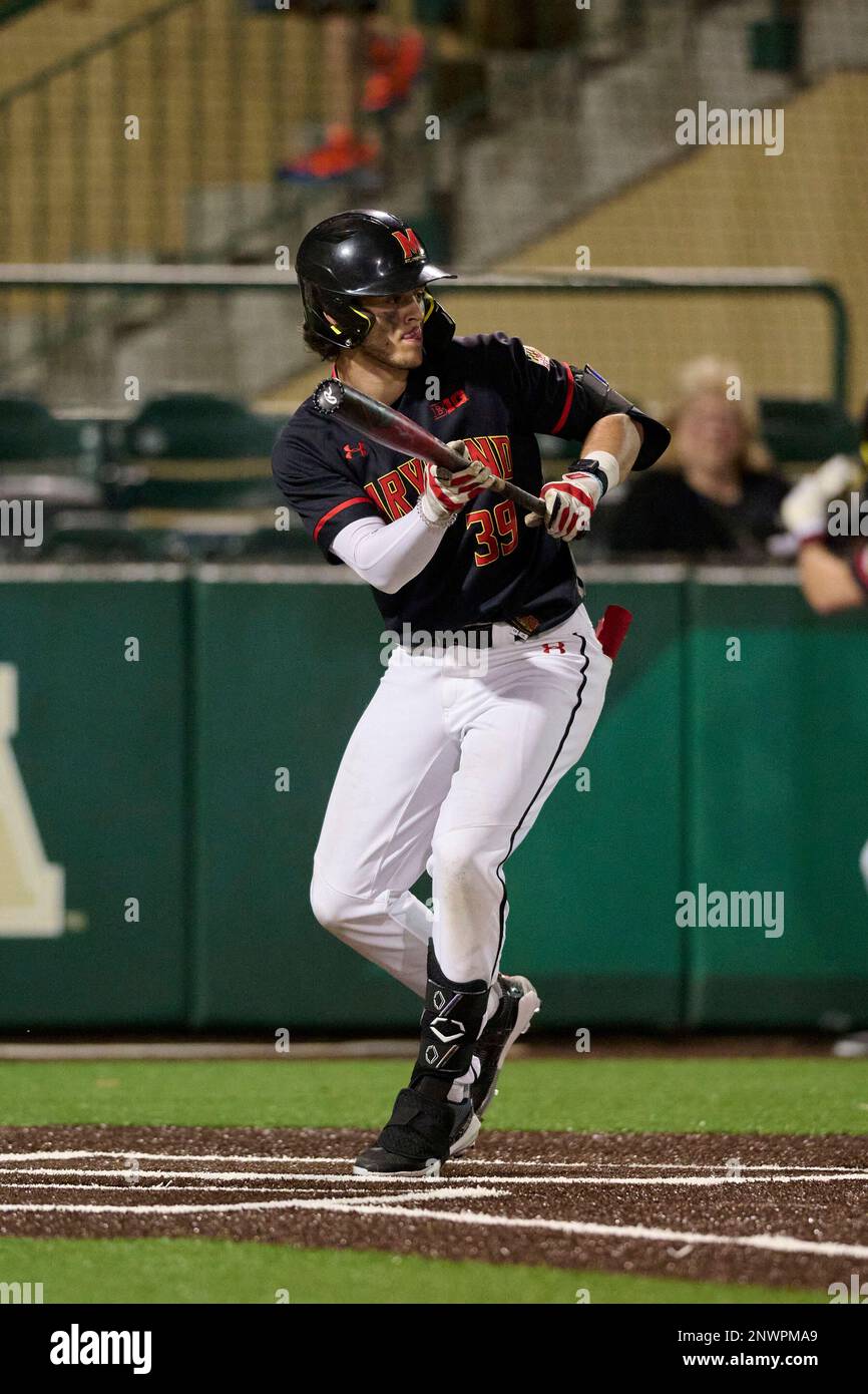 Maryland Terrapins Eddie Hacopian (39) squares to bunt during an NCAA ...
