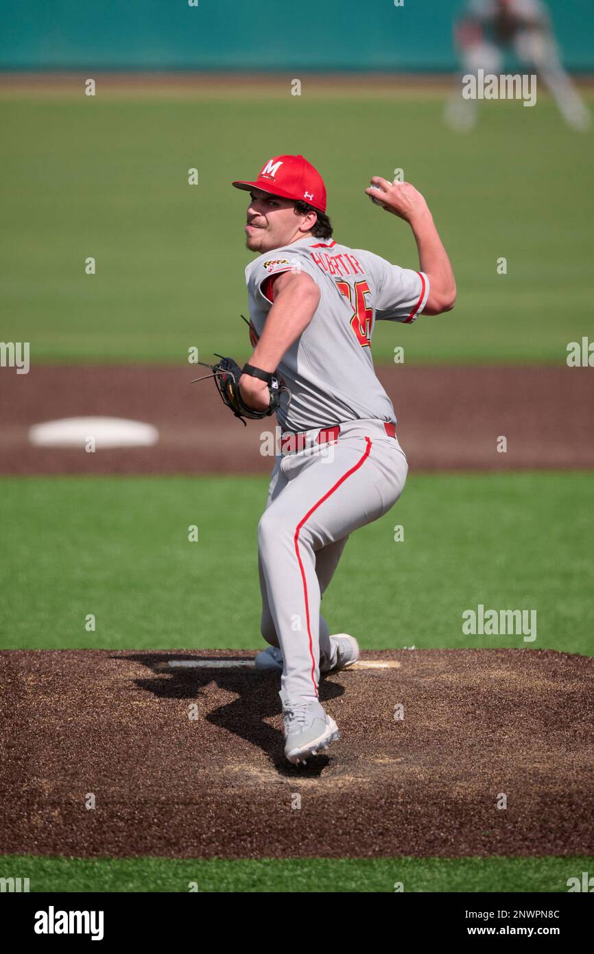 Maryland Terrapins pitcher Nate Haberthier (26) during an NCAA baseball ...