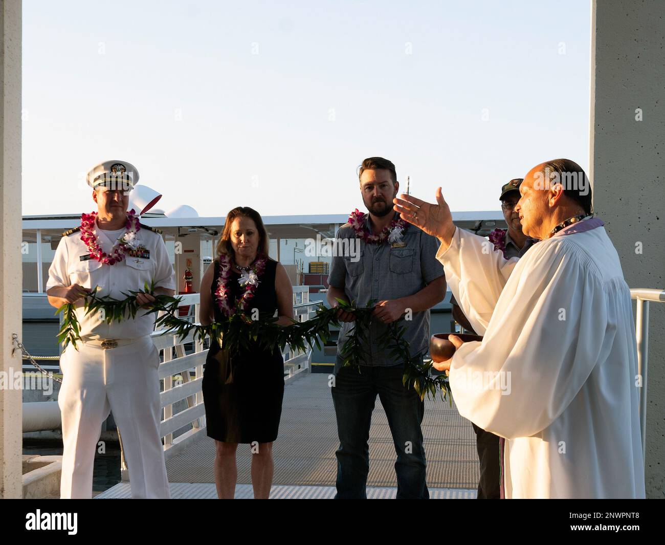 Kahu Kordell Kekoa recites a Hawaiian blessing during a blessing for ...