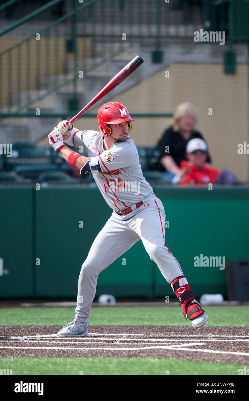 Maryland Terrapins Nick Lorusso (34) bats during an NCAA baseball game ...