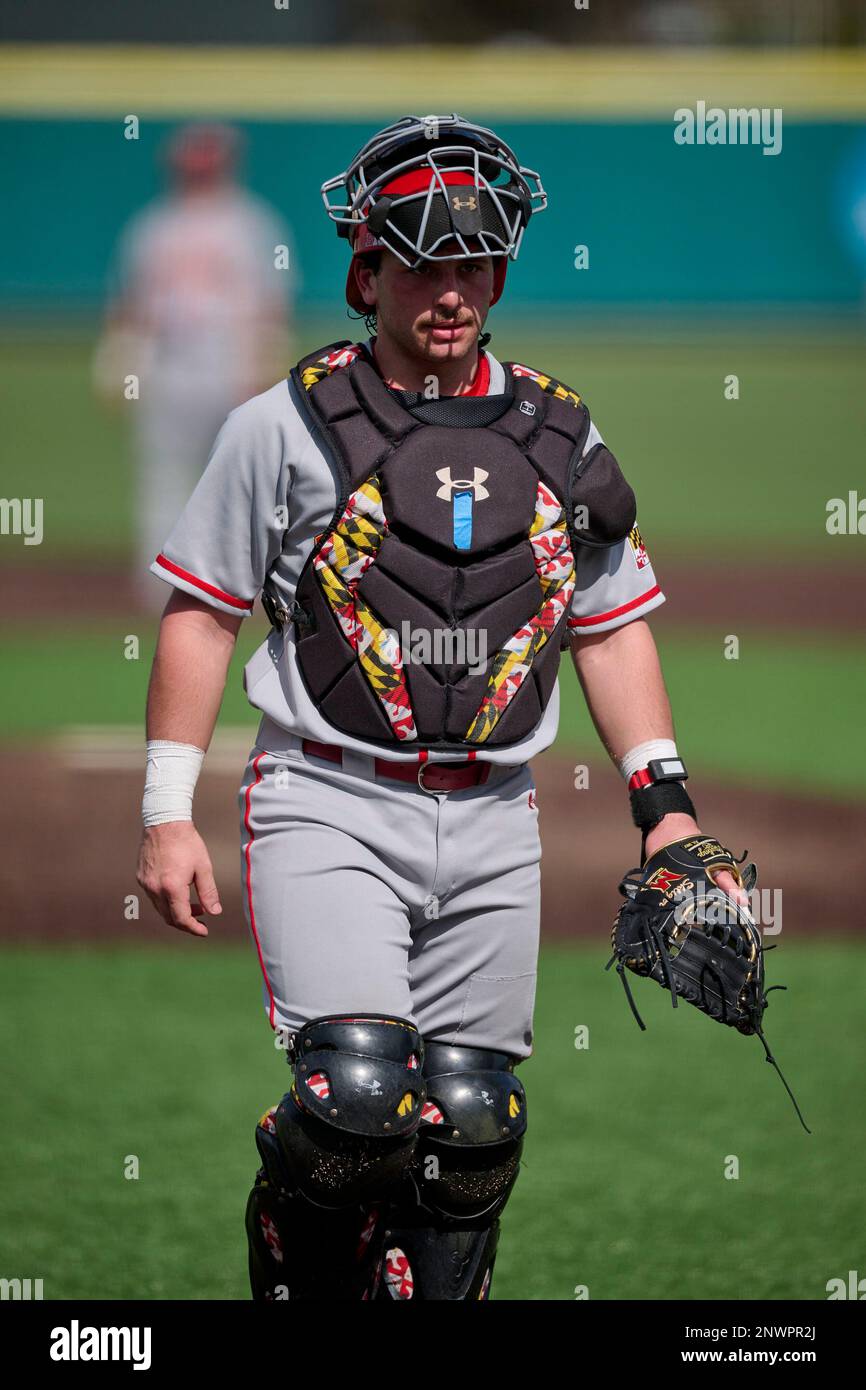 Maryland Terrapins catcher Luke Shliger (3) during an NCAA baseball ...