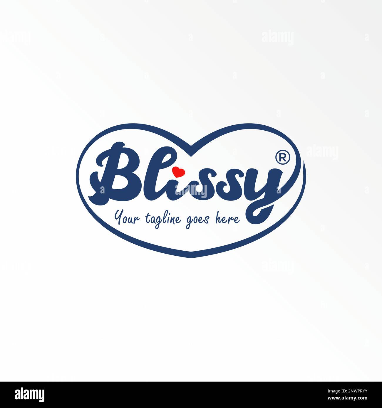 Letter or writing BLISSY handwritten font with love on around image ...