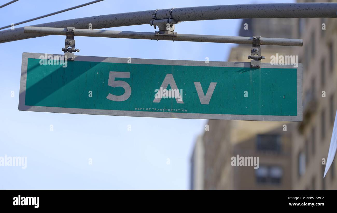 5th Avenue Street sign in New York - street photography Stock Photo - Alamy