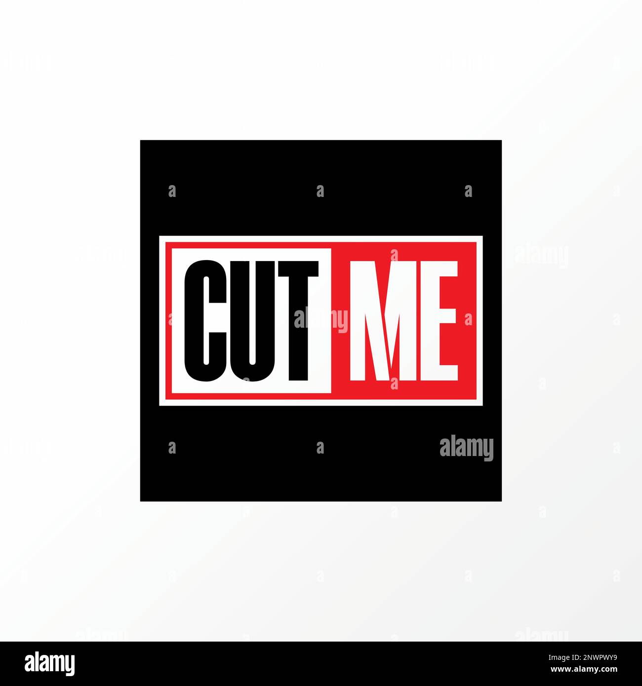 Unique but simple letter or writing CUT ME sans serif font on circle ...