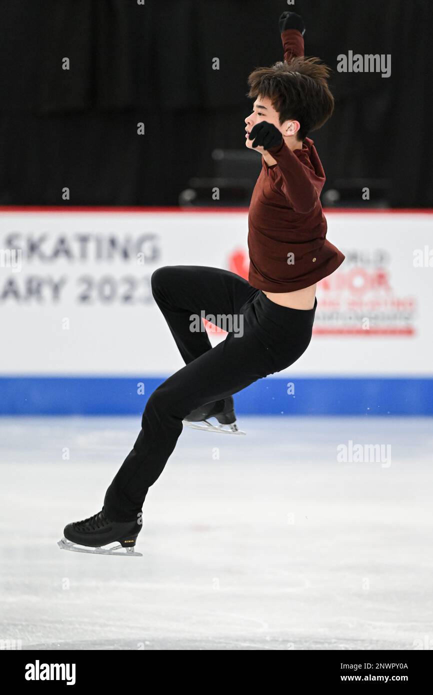 Yudong CHEN (CHN), during Men Practice, at the ISU World Junior Figure ...