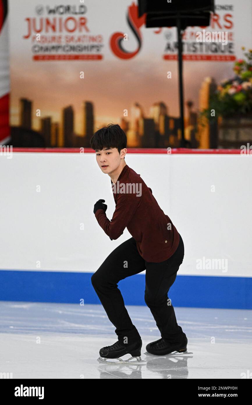 Yudong CHEN (CHN), during Men Practice, at the ISU World Junior Figure Skating Championships ...