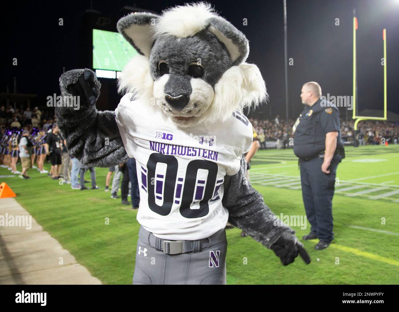 August 30, 2018: Northwestern Wildcat mascot during NCAA football game ...