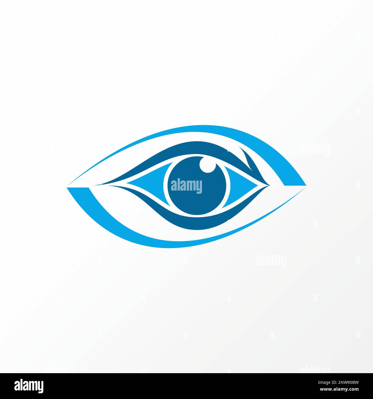 Unique and simple good looking line art or out eye on ellipse circle ...