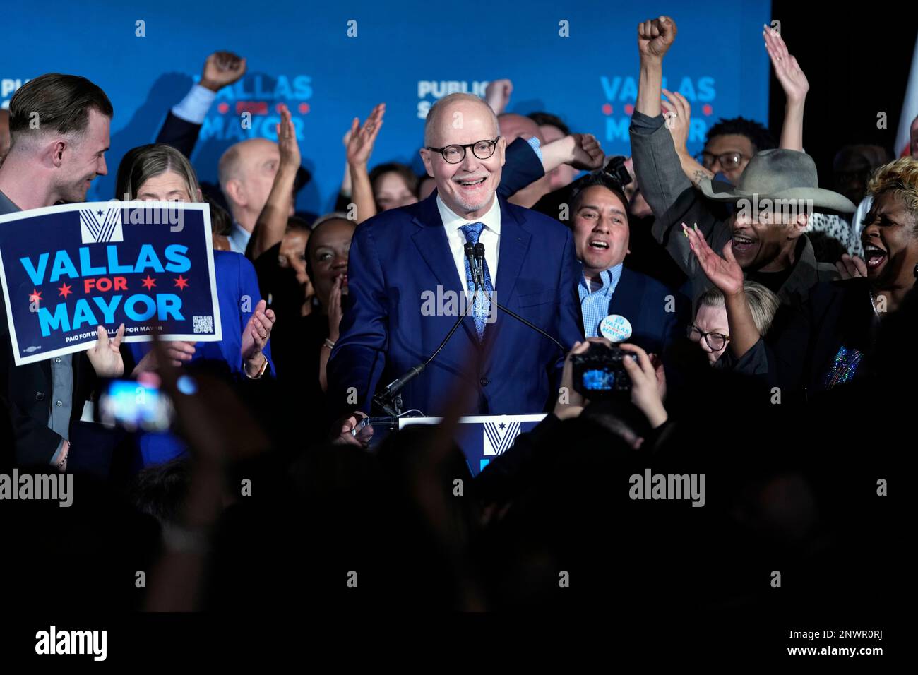 Chicago mayoral candidate Paul Vallas smiles as he speaks at his ...