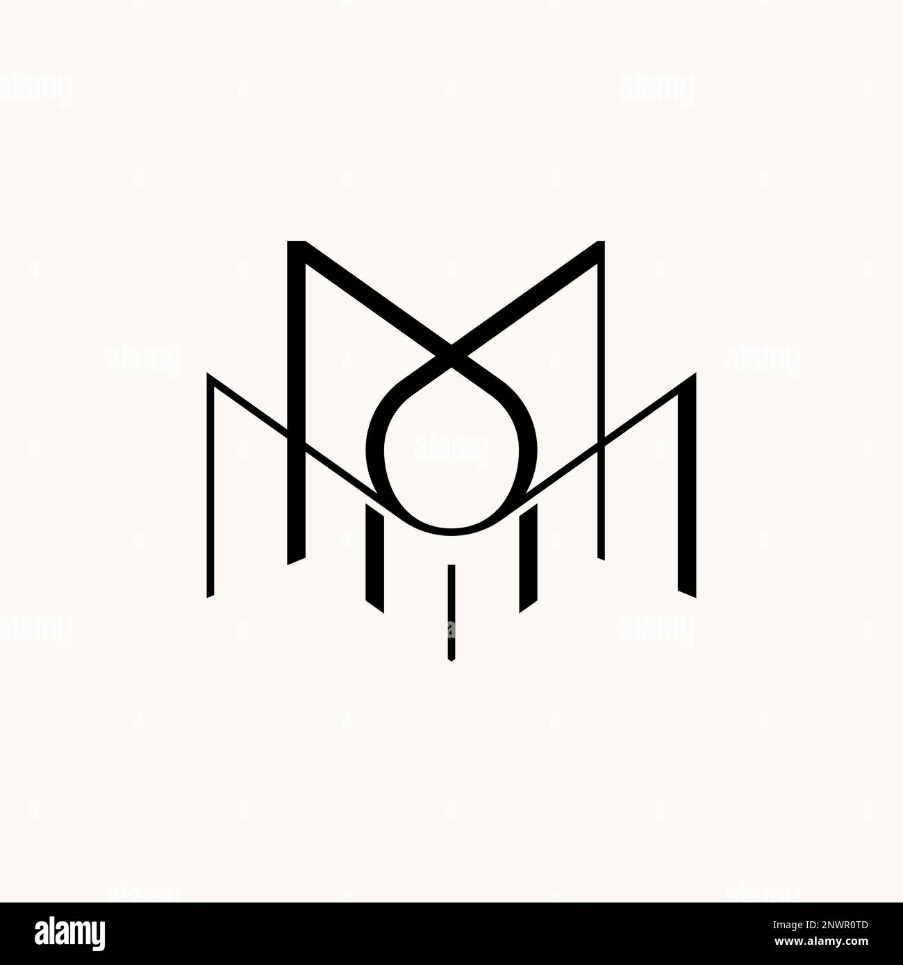 Simple and unique letter or word MM or MW MP line font like pattern motif ornament graphic icon ...
