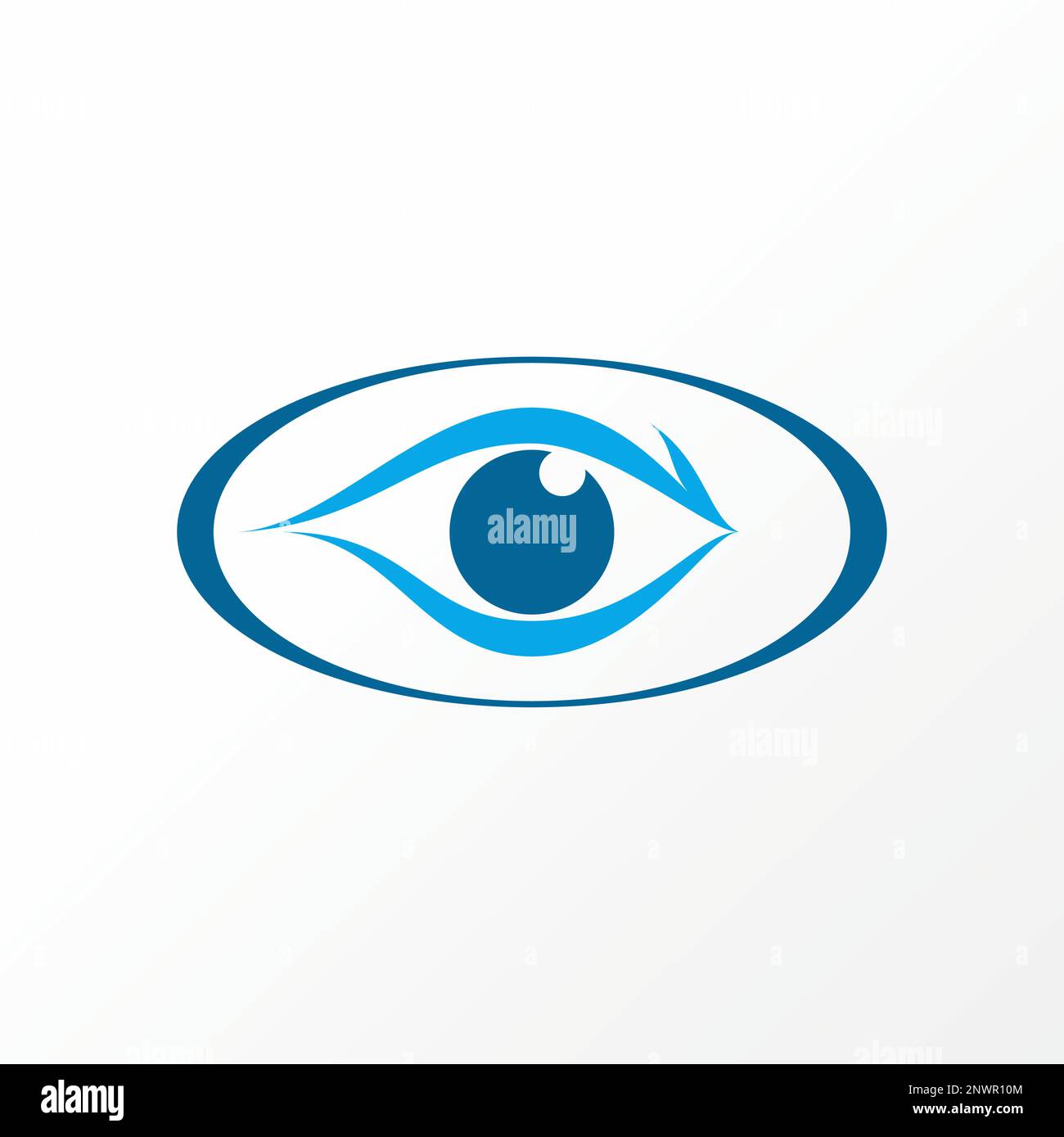 Unique and simple good looking line art or out eye on ellipse circle graphic icon logo design ...