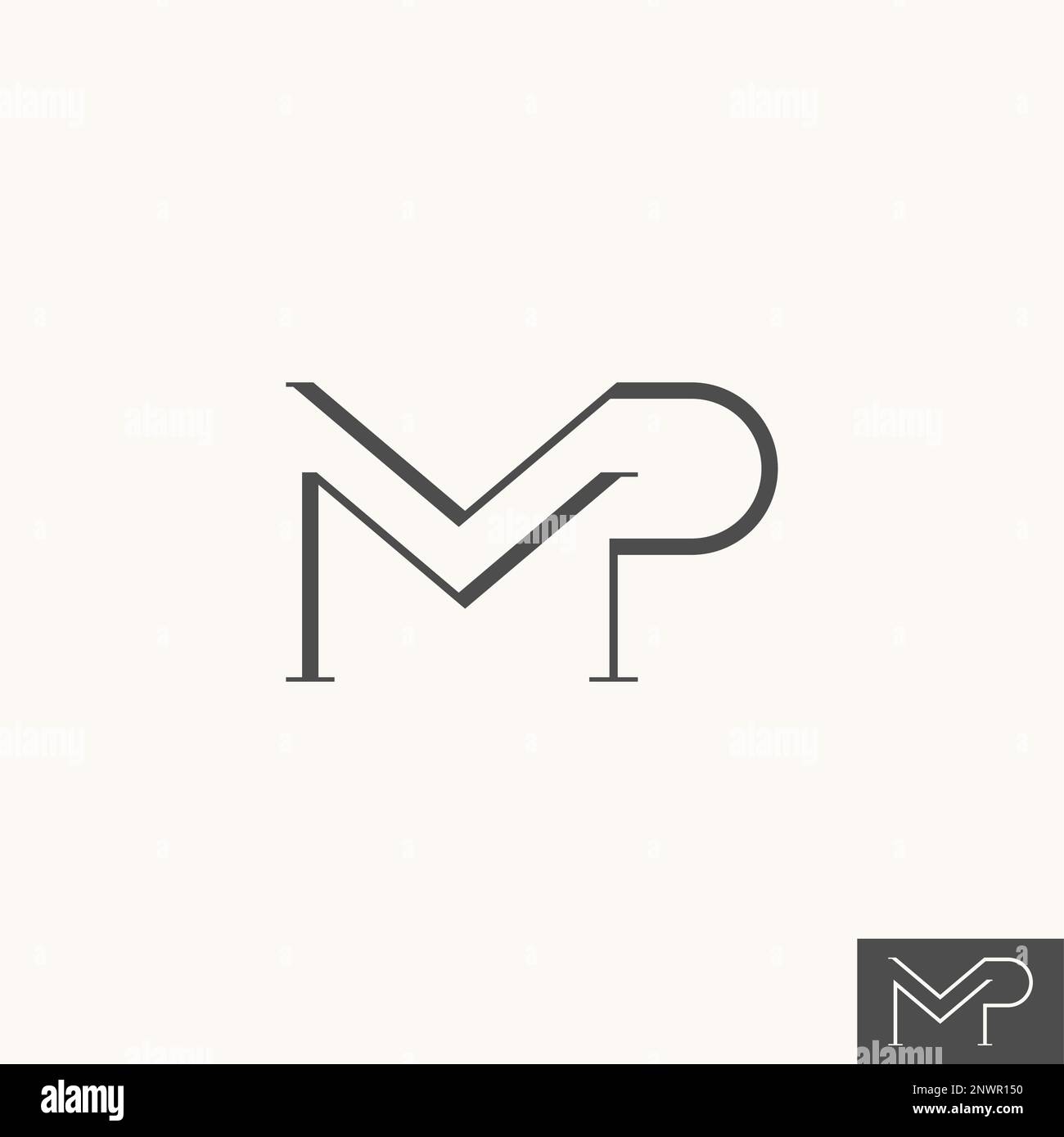 Simple and unique letter or word MM or MW MP line font like pattern ...