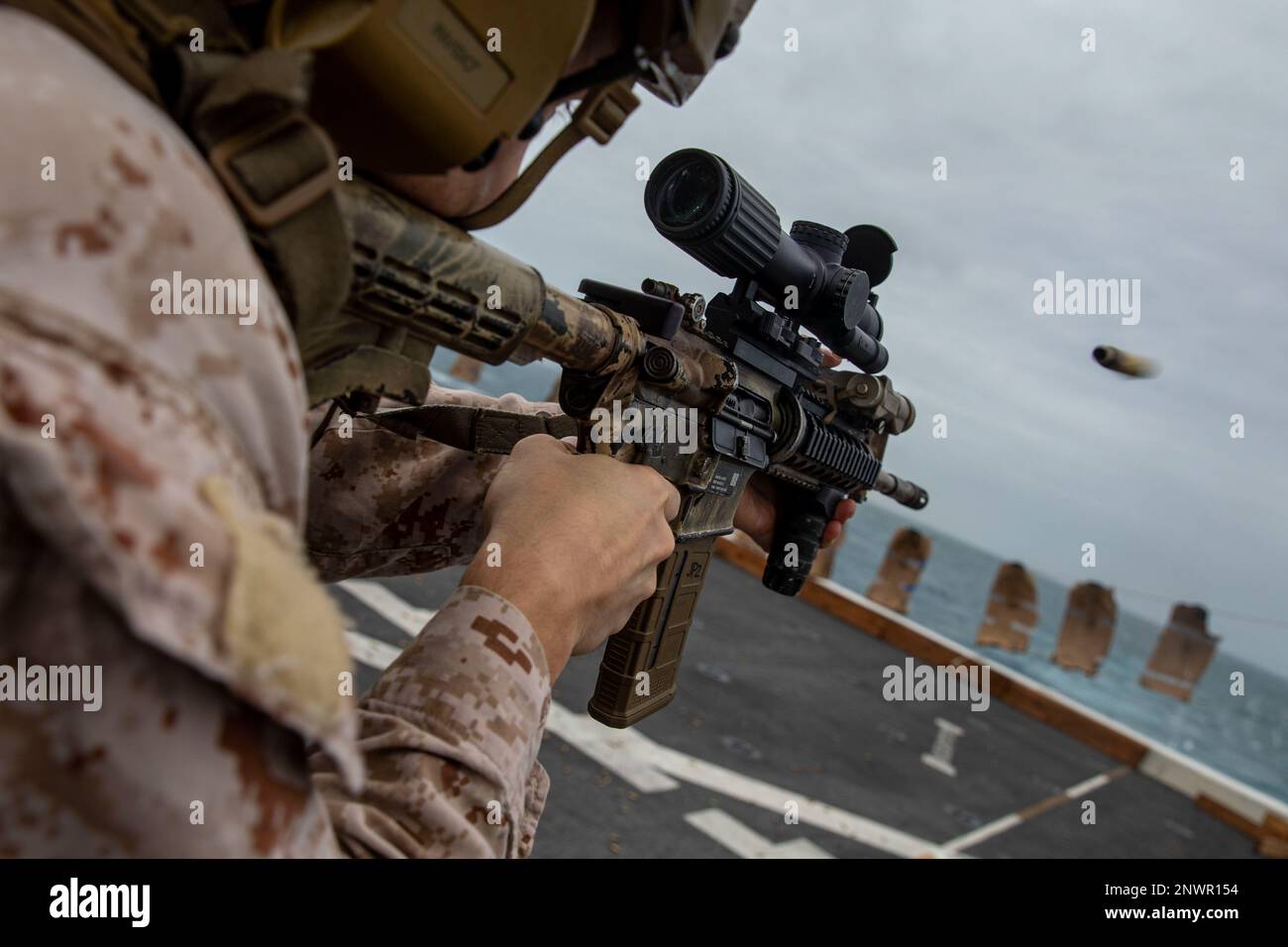 SOUTH CHINA SEA (Jan. 5, 2023) – A U.S. Marine with Maritime Raid Force, 13th Marine ...
