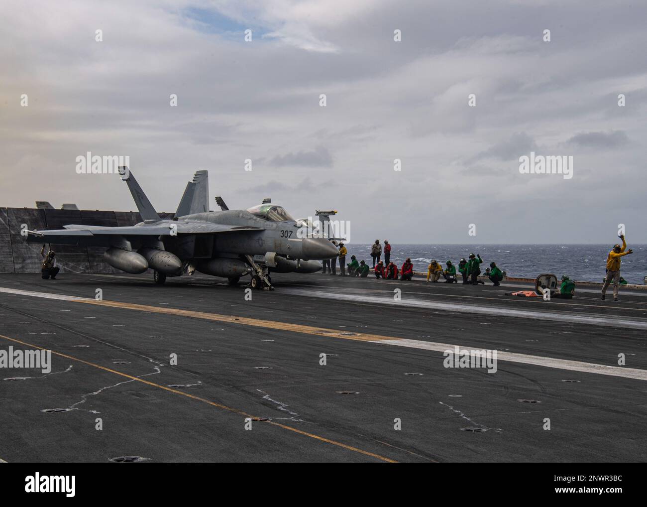 230105-N-MH015-1009 PHILIPPINE SEA (Jan. 5, 2023) An F/A-18E Super Hornet from the “Kestrels” of ...