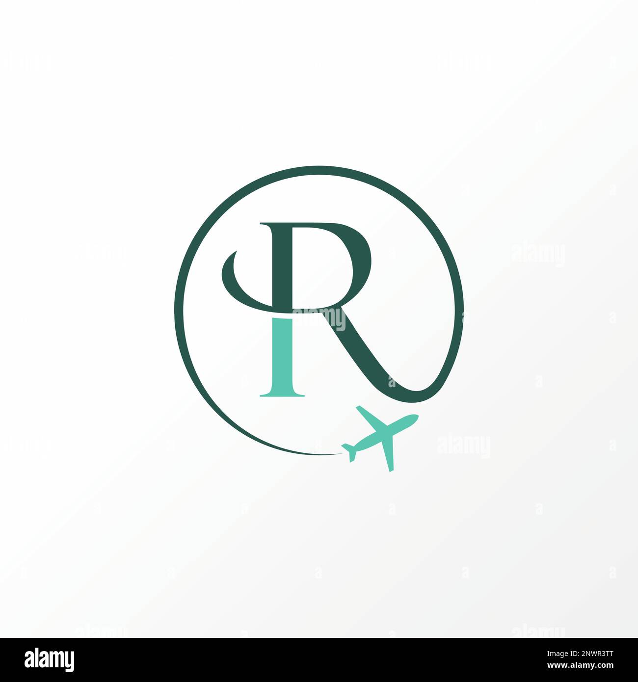 Airplane logo initial Stock Vector Images - Alamy