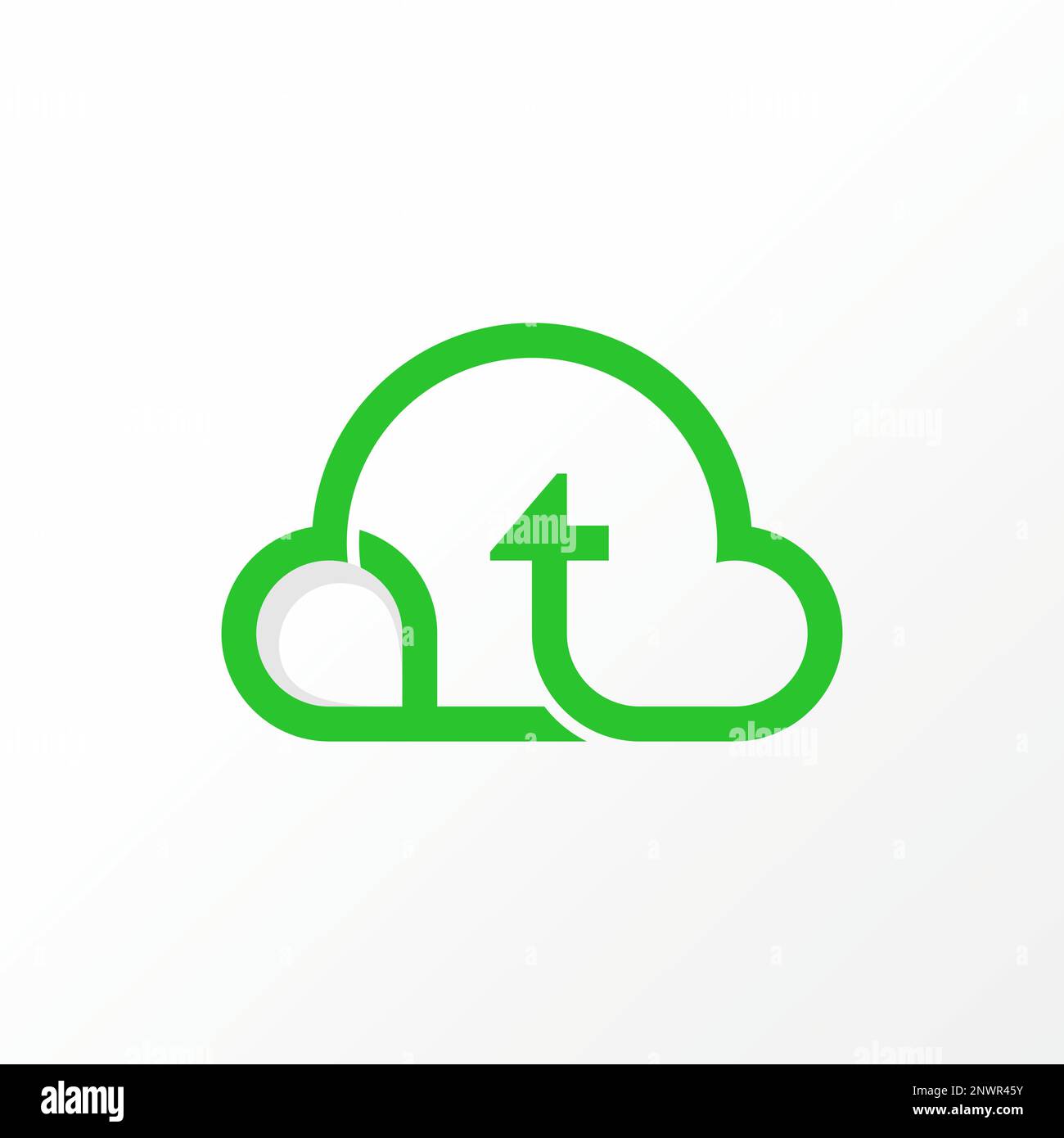 Simple and unique cloud with letter or word PT or place point image graphic icon logo design ...
