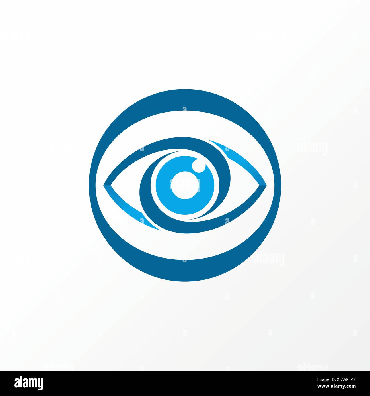 Unique and simple good looking line art or out eye on ellipse circle graphic icon logo design ...