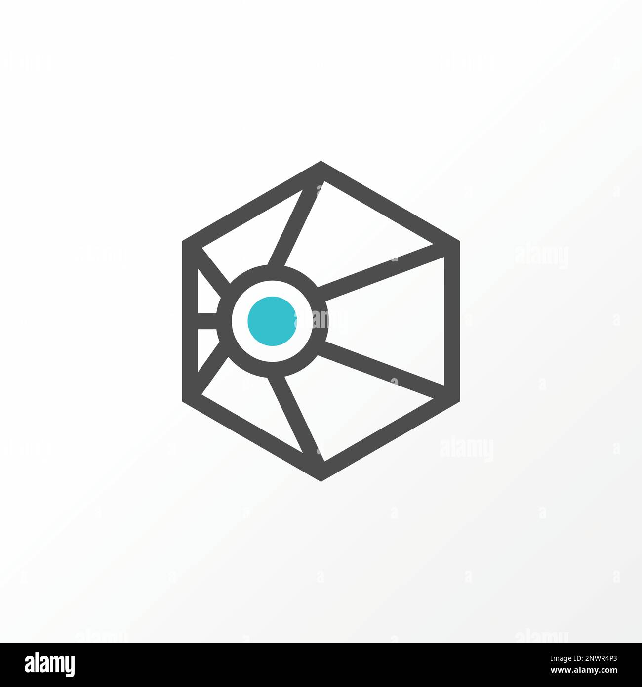 Simple Illustration 3d On Line Hexagon With Focus Point Image Graphic
