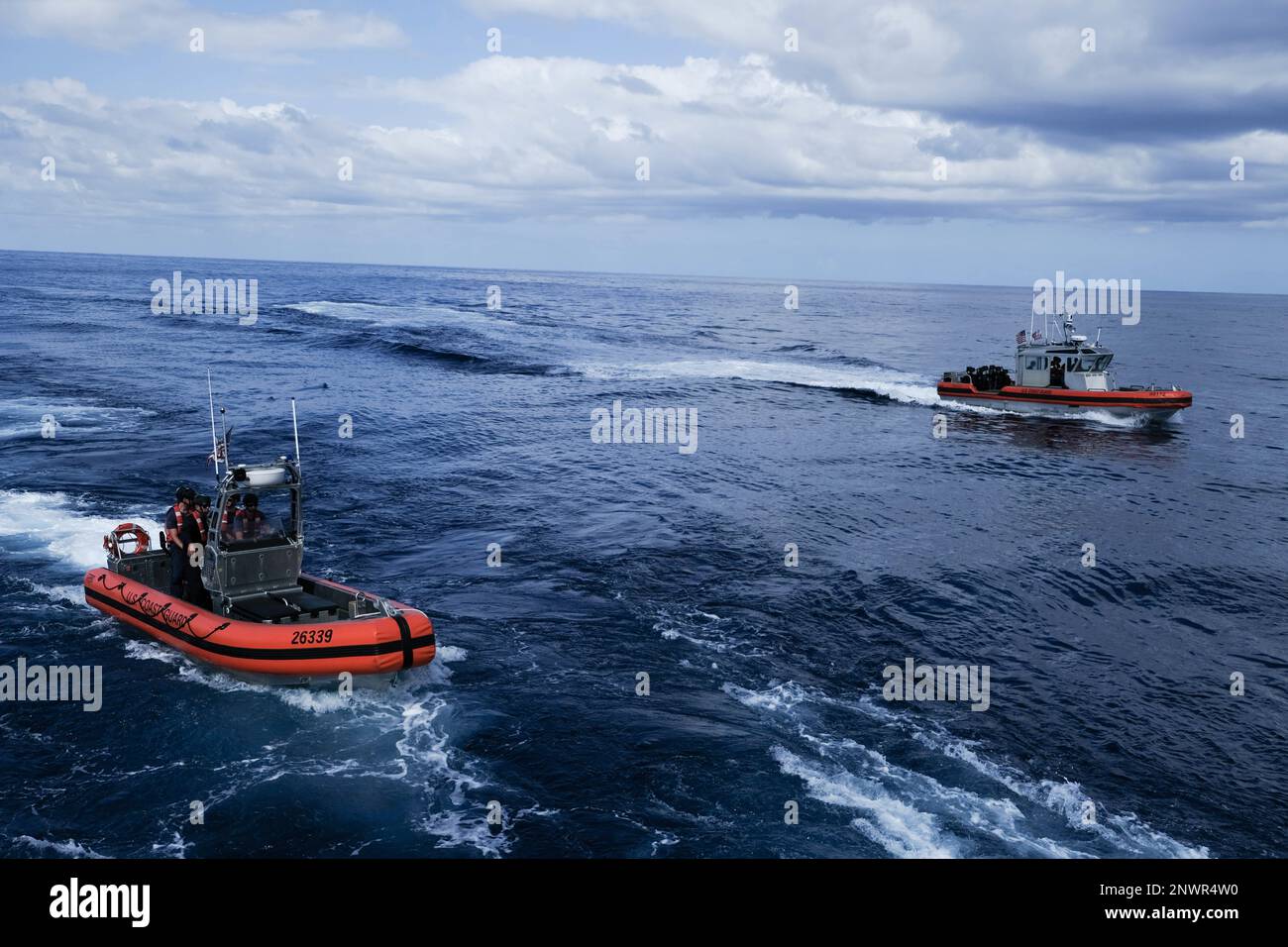 U.S. Coast Guard personnel, assigned to USCGC Stone (WMSL 758), conduct ...