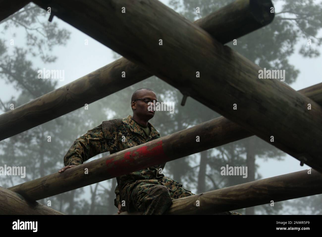 Recruits with Delta Company, 1st Recruit Training Battalion, navigate ...