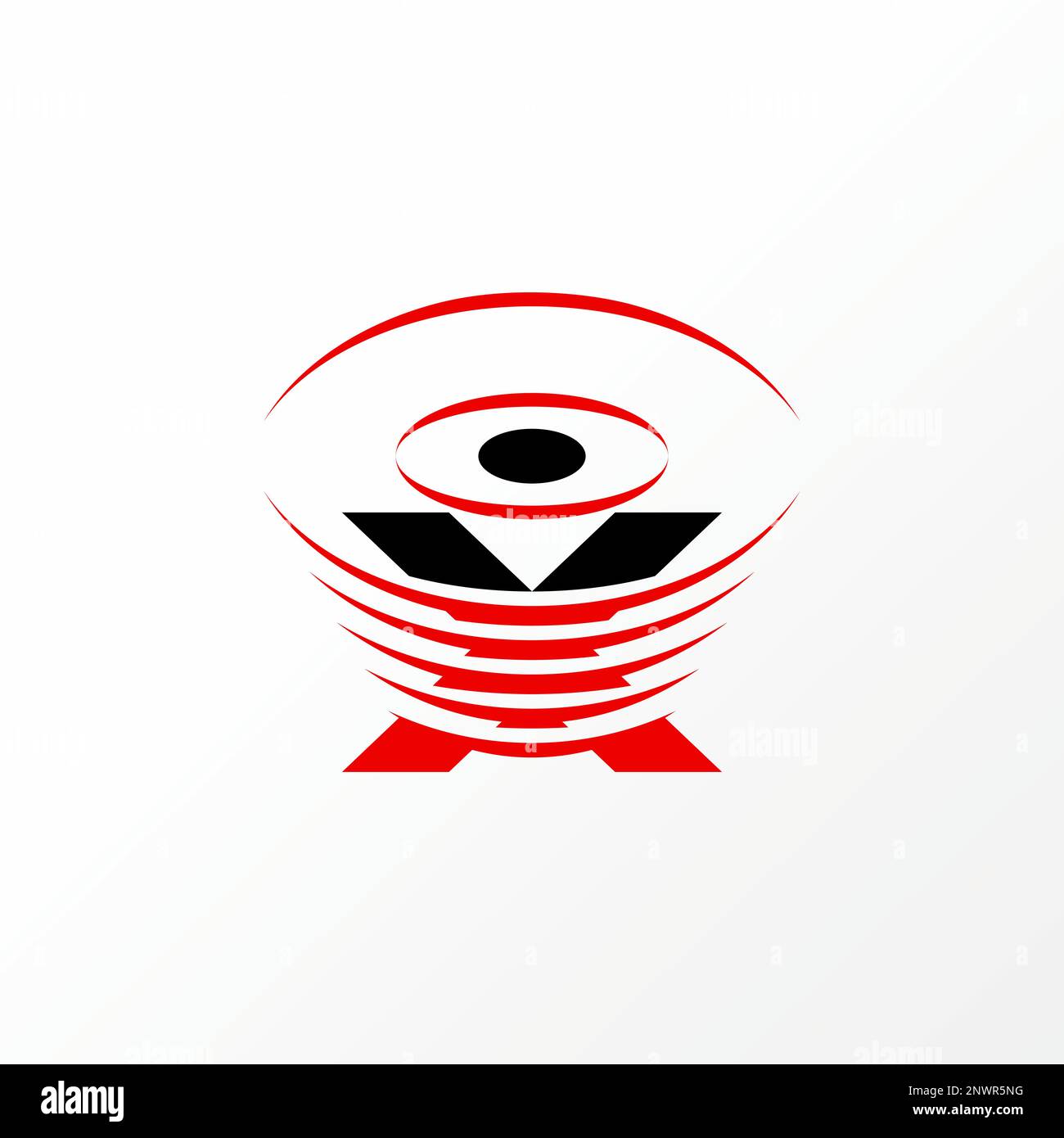Simple and unique letter or word X font with cutting sound music image ...