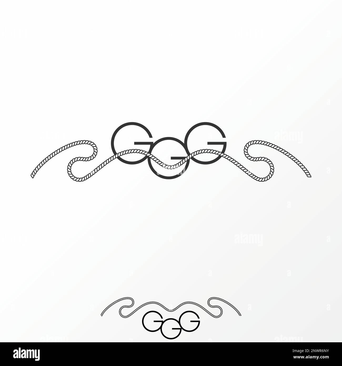 Letter rope logo Black and White Stock Photos & Images - Alamy