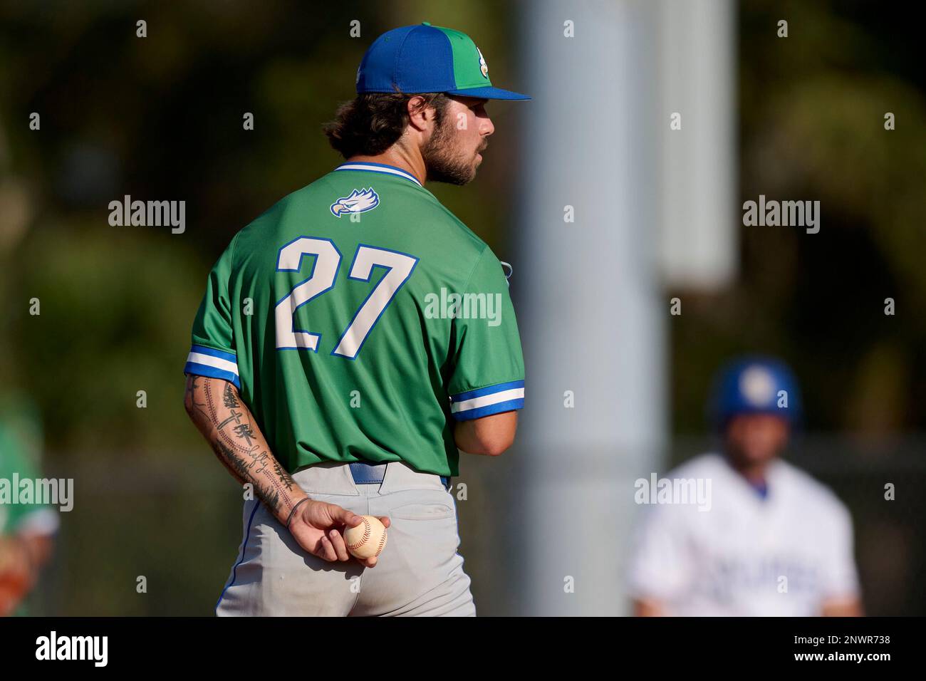 Florida Gulf Coast Eagles pitcher Chase Kriebel (27) during an NCAA baseball game against the ...