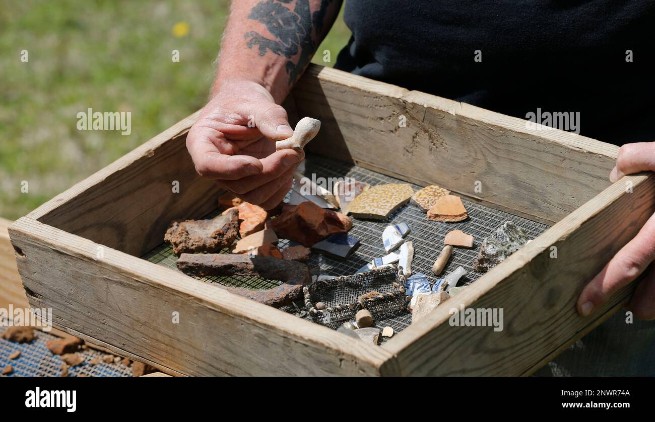 In this April 10, 2018 photo, a Jamestown Rediscovery Foundation ...