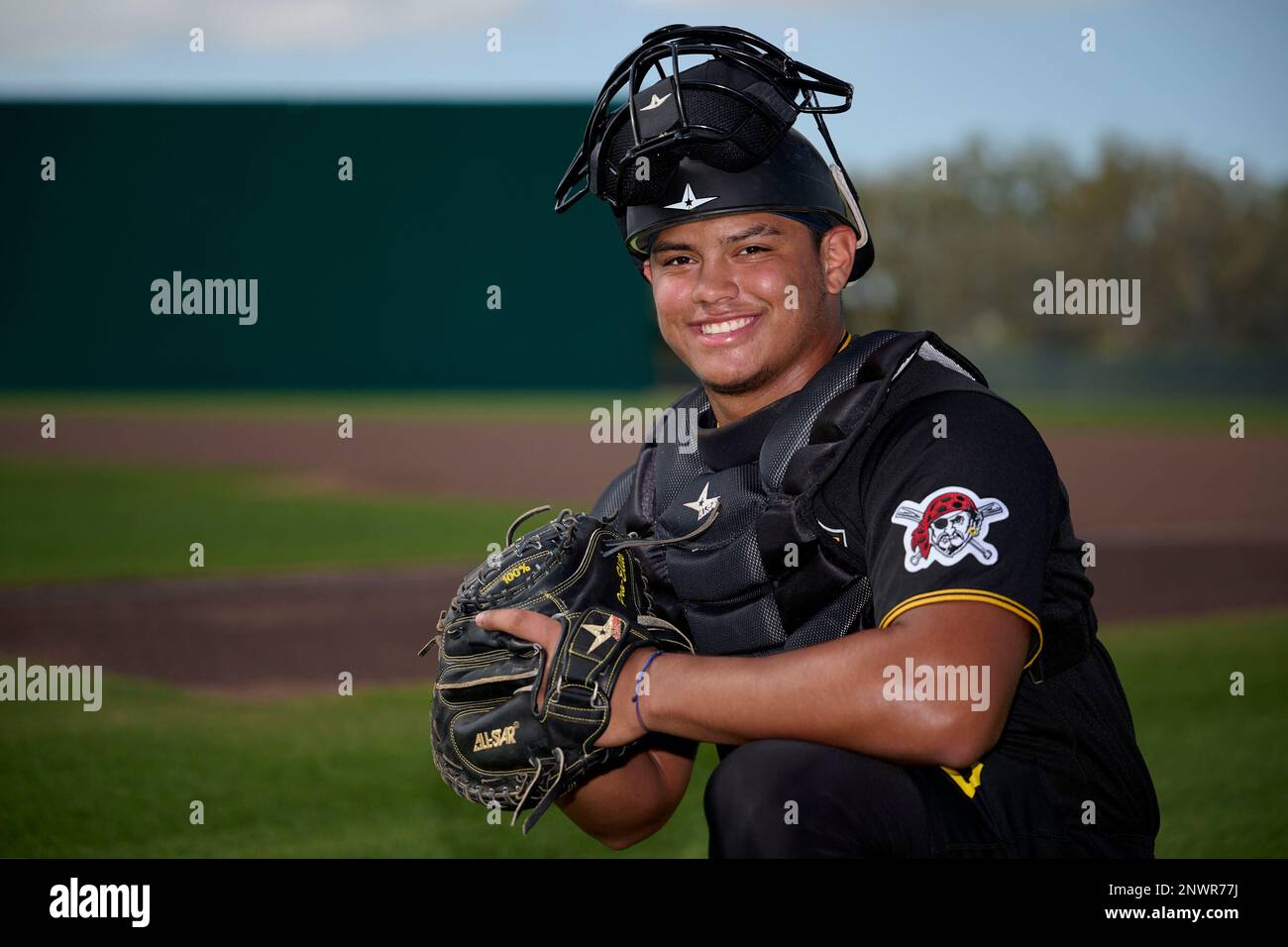 Pittsburgh Pirates catcher Axiel Plaz poses for a photo on February 10 ...