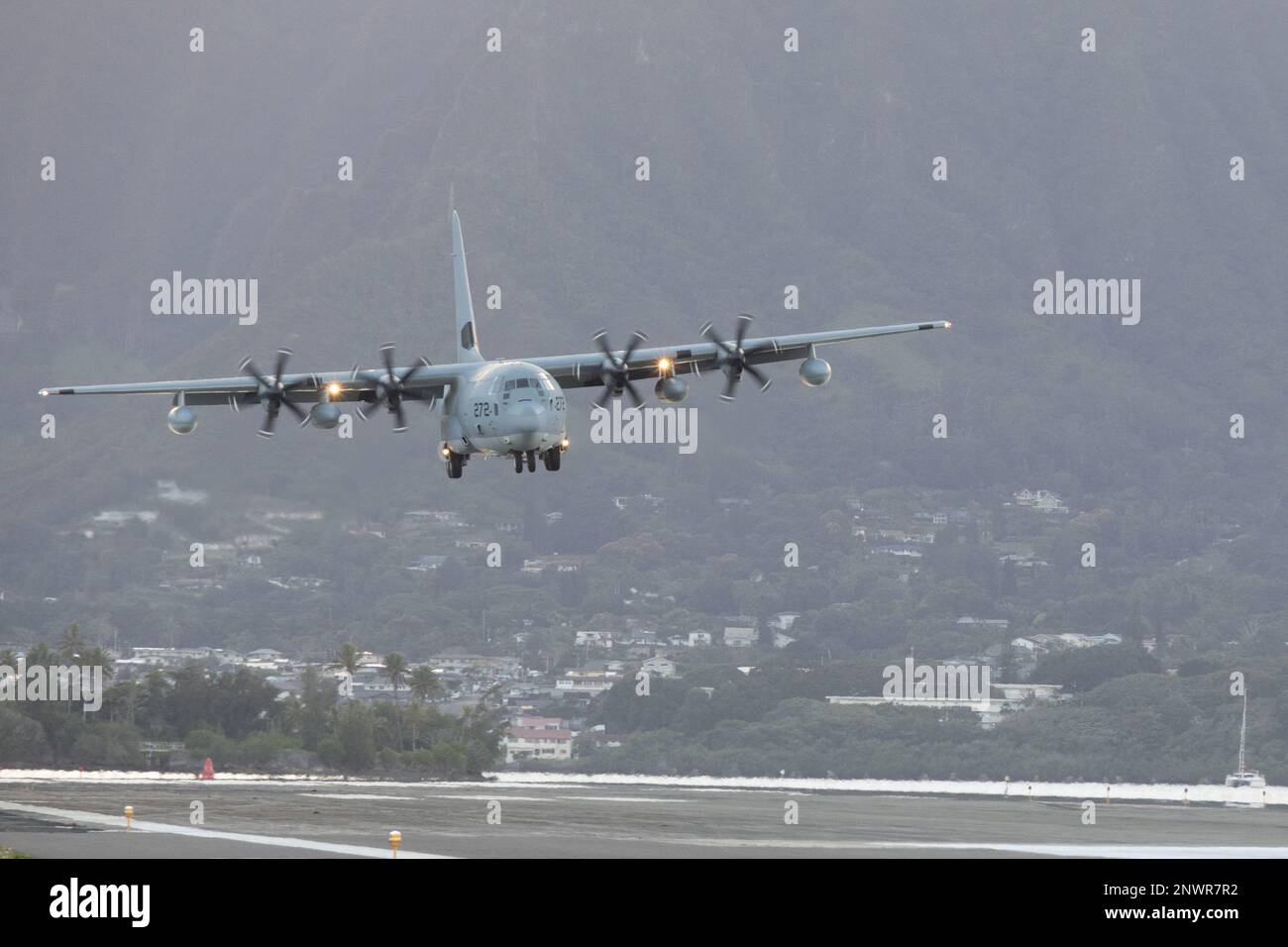 A U.S. Marine Corps KC-130J aircraft assigned to Marine Aerial Refueler ...