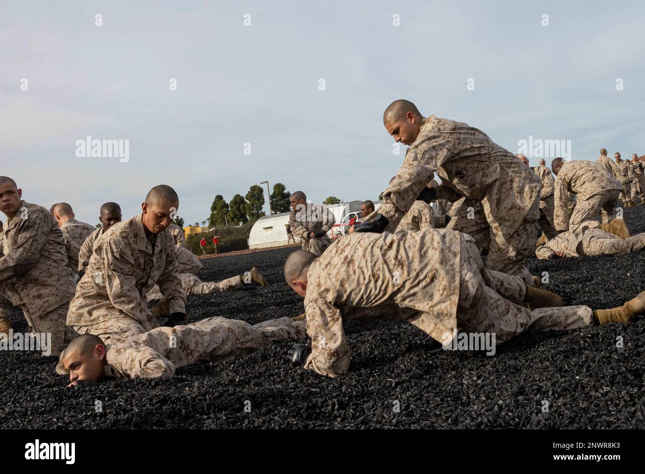 U.S. Marine Corps recruits with Delta Company, 1st Recruit Training ...