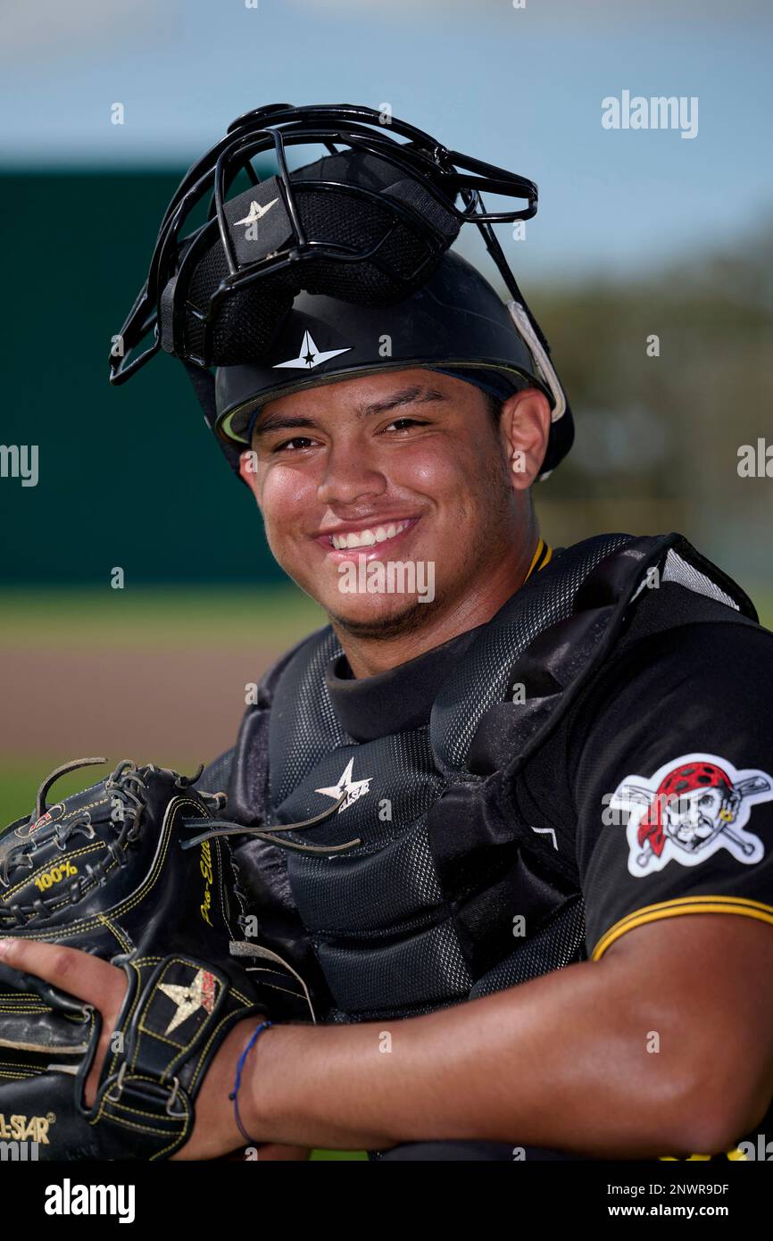 Pittsburgh Pirates catcher Axiel Plaz poses for a photo on February 10 ...