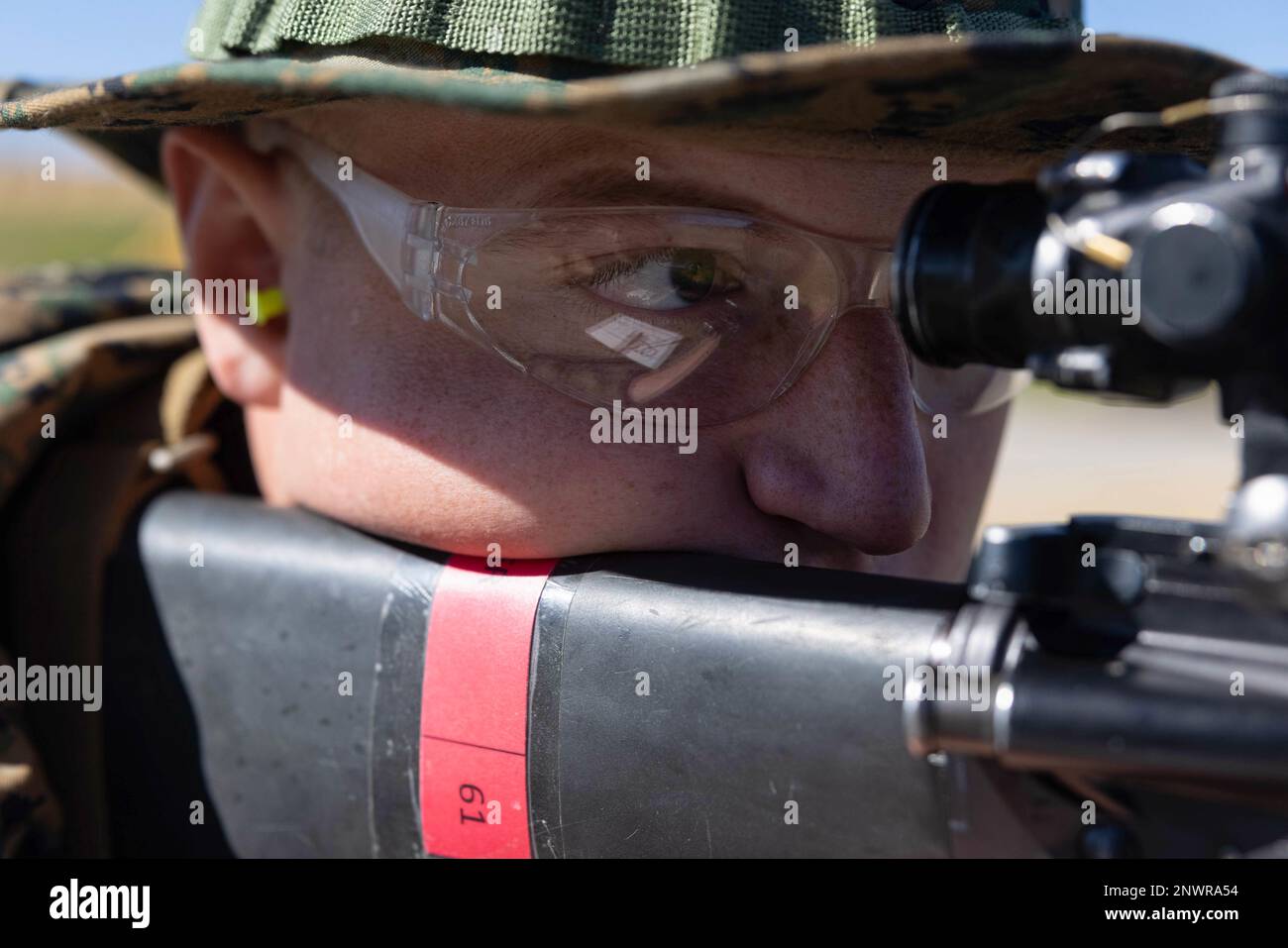 A U.S. Marine Corps recruit with Delta Company, 1st Recruit Training ...